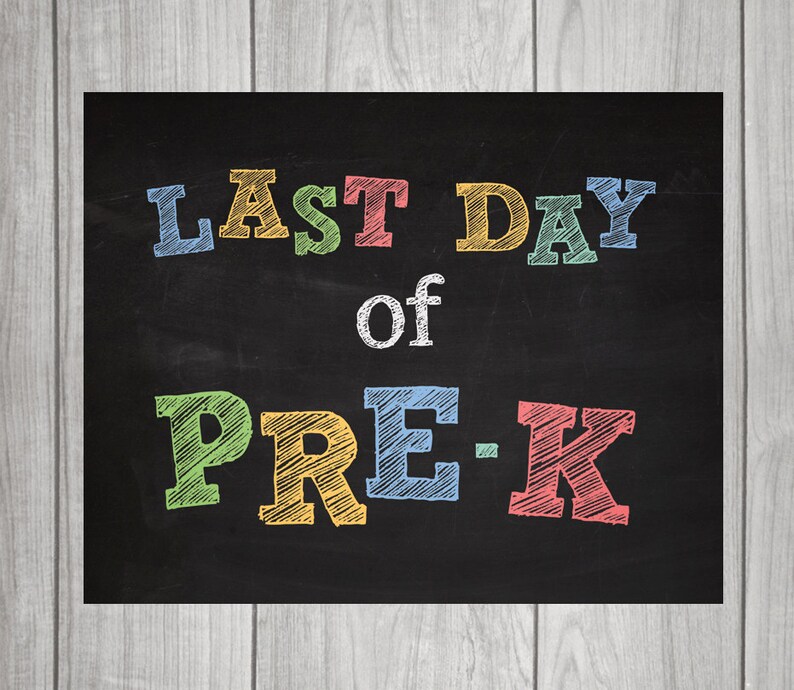 PRE-K Chalkboard Signs First Day & Last Day 2 Signs - Etsy