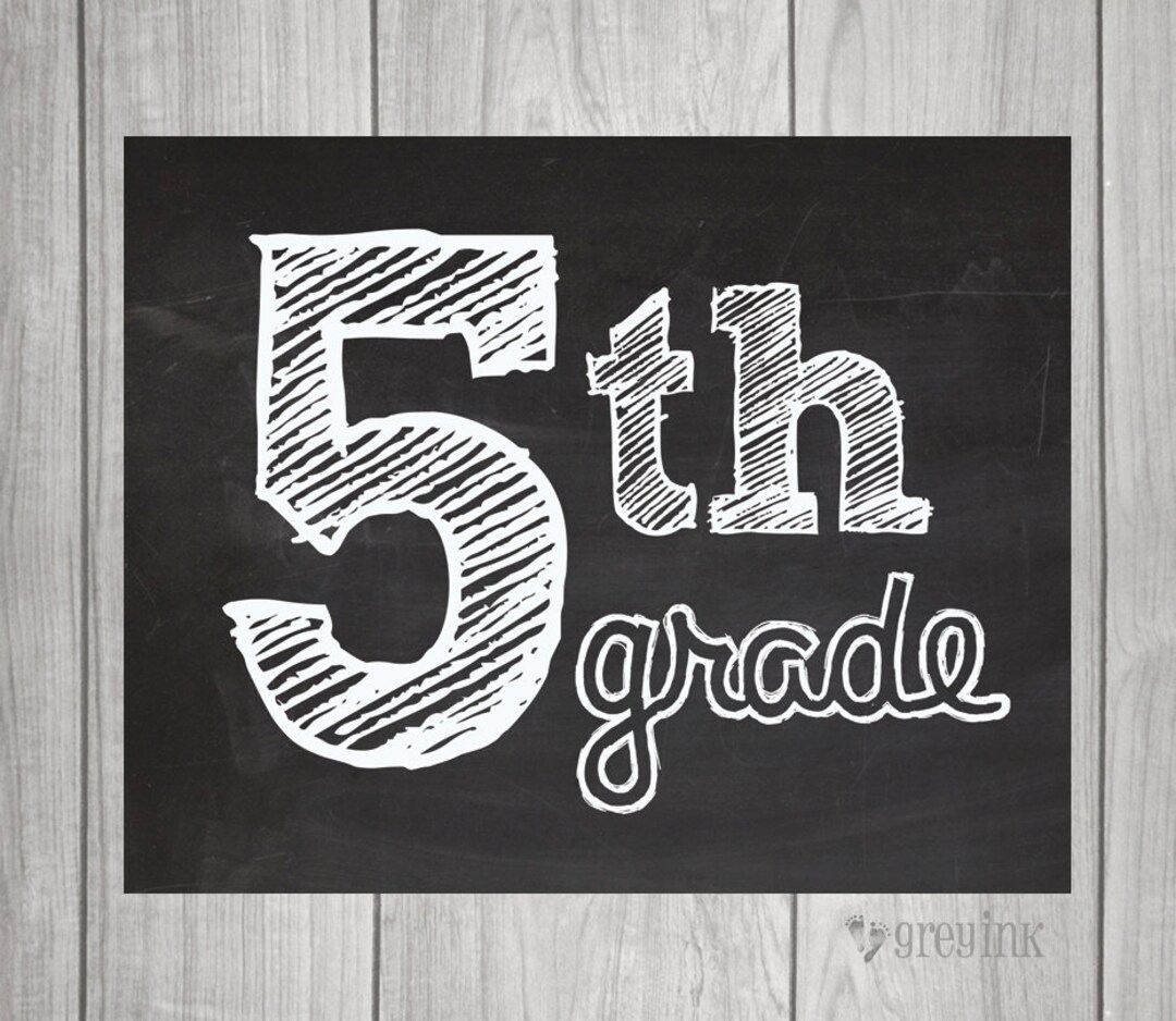 5TH GRADE Chalkboard Sign - Etsy