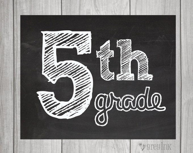 5TH GRADE Chalkboard Sign - Etsy