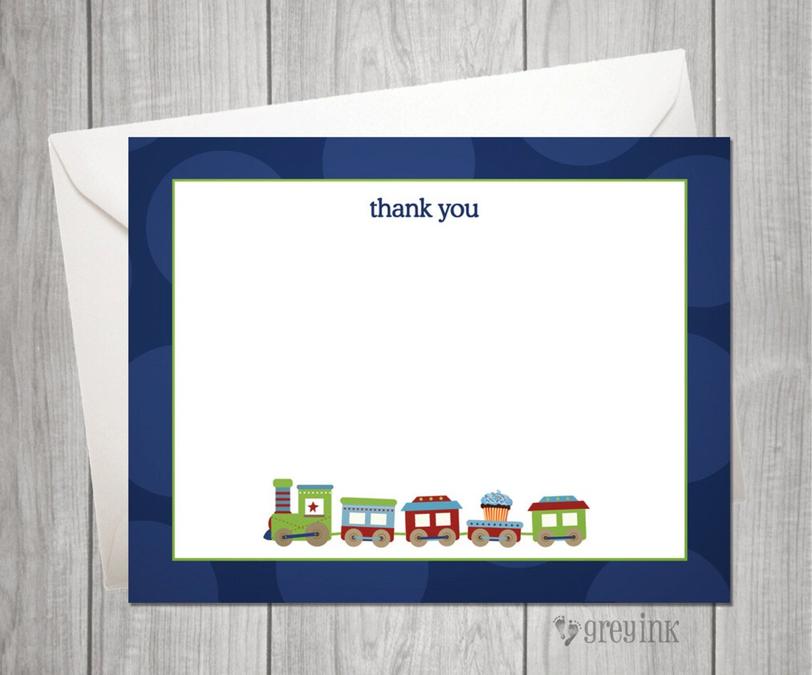 Choo Choo Thank You Flat Notes INSTANT DOWNLOAD | Etsy