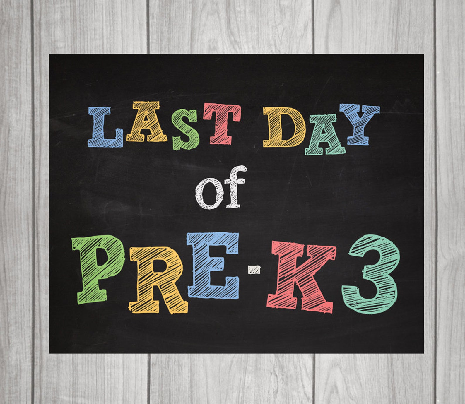 PRE-K3 Chalkboard Signs First Day & Last Day 2 Signs | Etsy