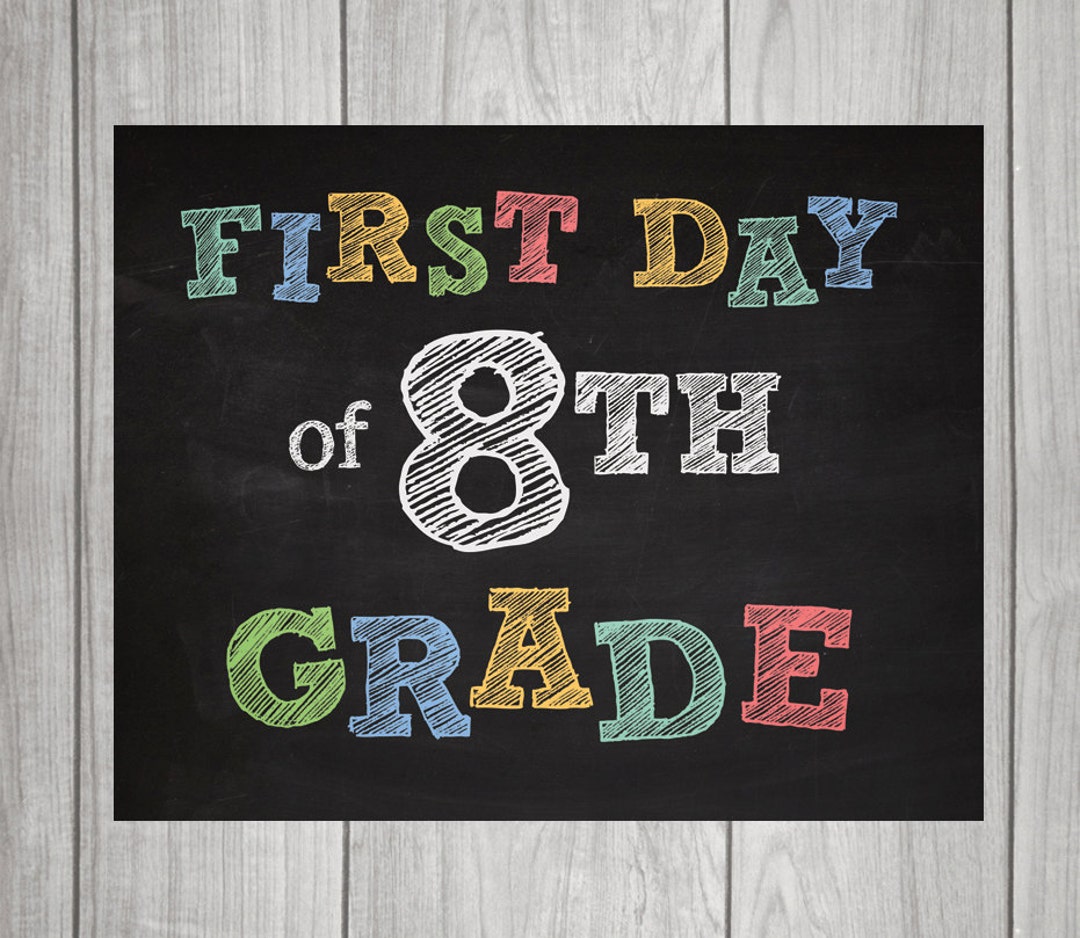 8TH GRADE Chalkboard Signs First Day & Last Day 2 Signs Included - Etsy