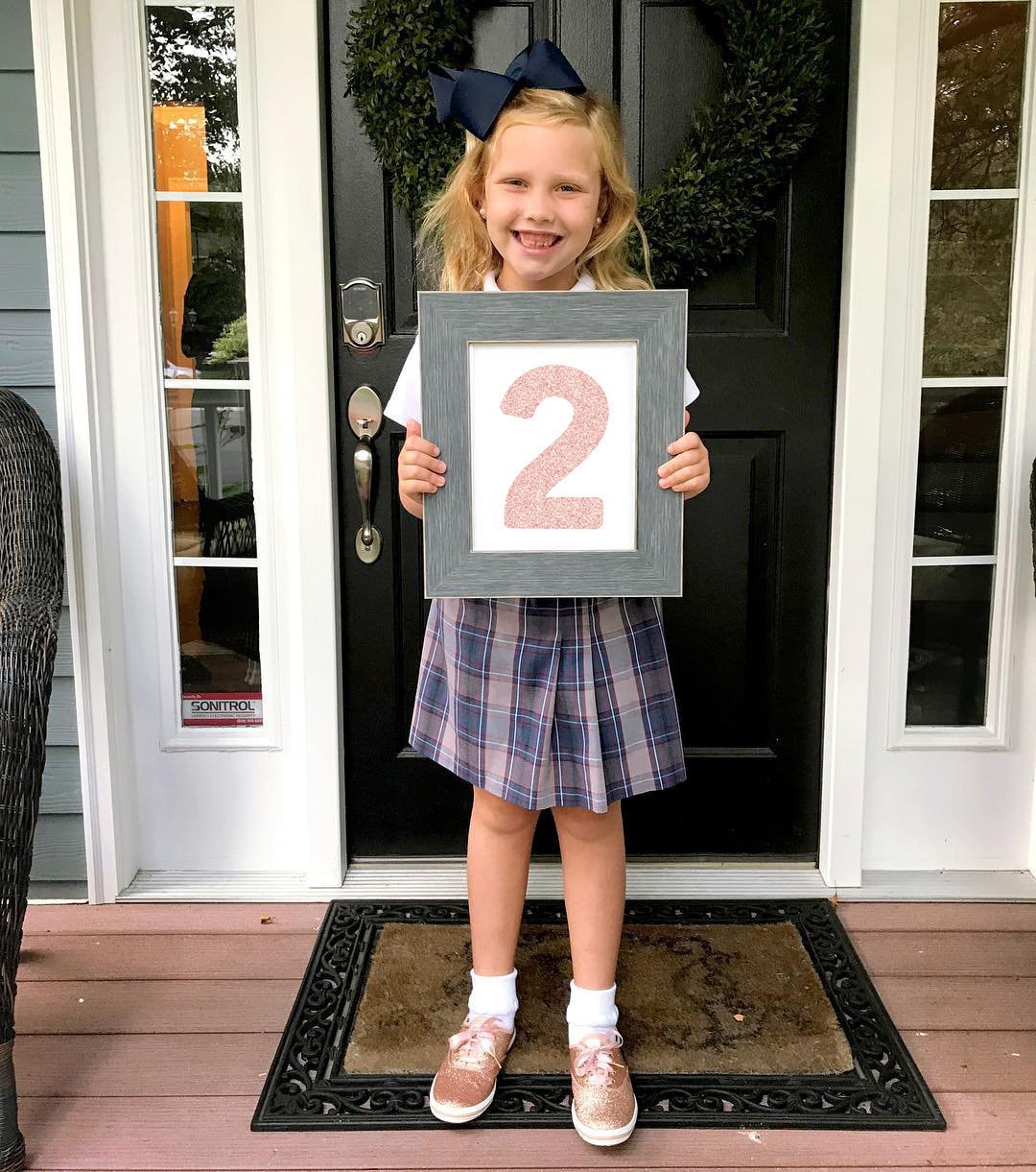 Rose Gold Glitter Number Sign - Back to School Signs - Birthday Signs ...