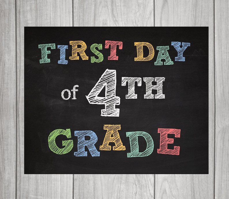 4TH GRADE Chalkboard Signs First Day & Last Day 2 signs | Etsy