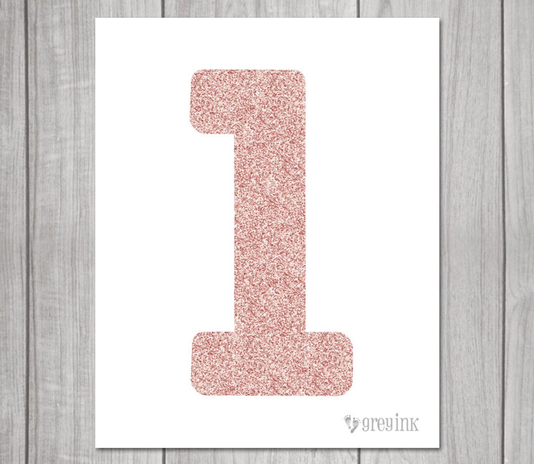 Rose Gold Glitter Number Sign Back to School Signs - Etsy