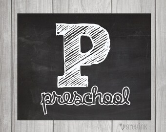 Last Day of Preschool Chalkboard Sign Poster Chalk Back to School ...