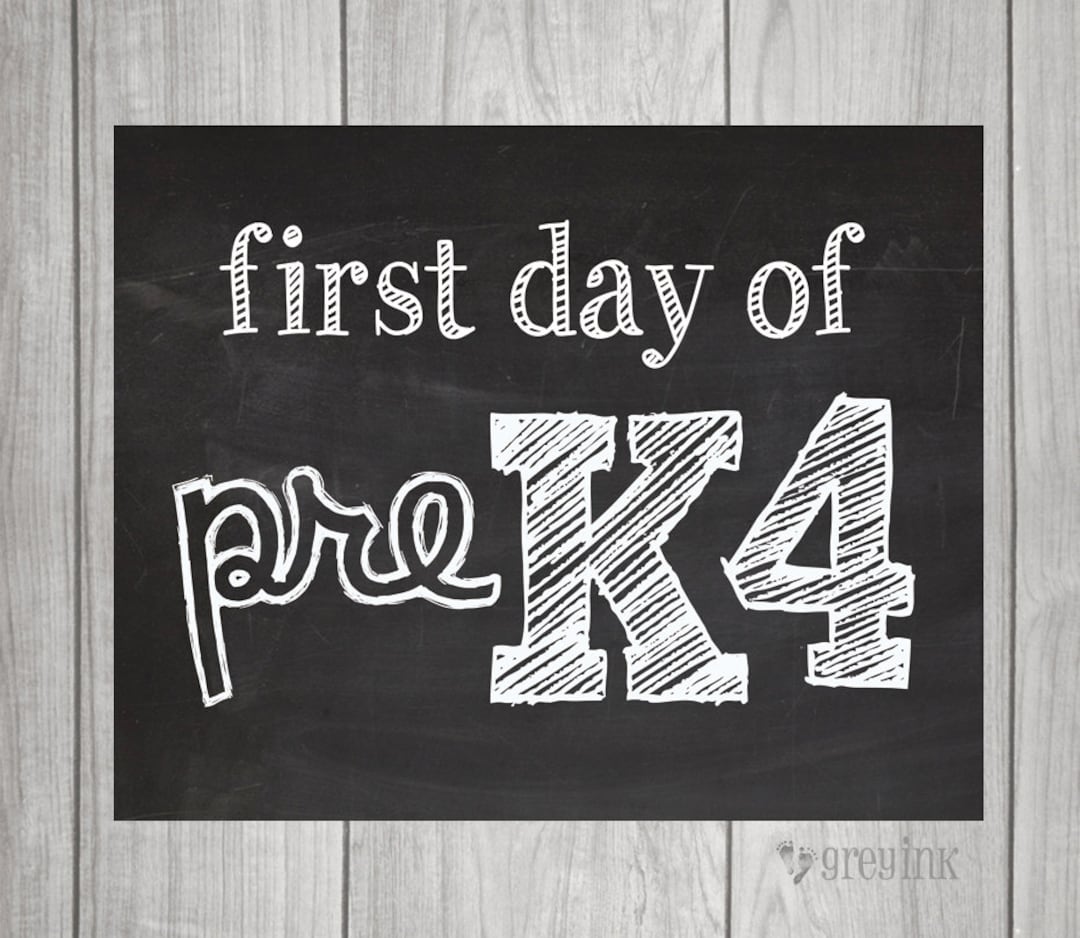 Prek4 Chalkboard Sign First and Last Day of School 2 Signs - Etsy