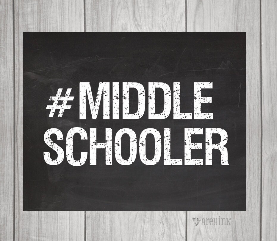 Hashtag MIDDLE SCHOOLER Chalkboard Sign Back to School | Etsy