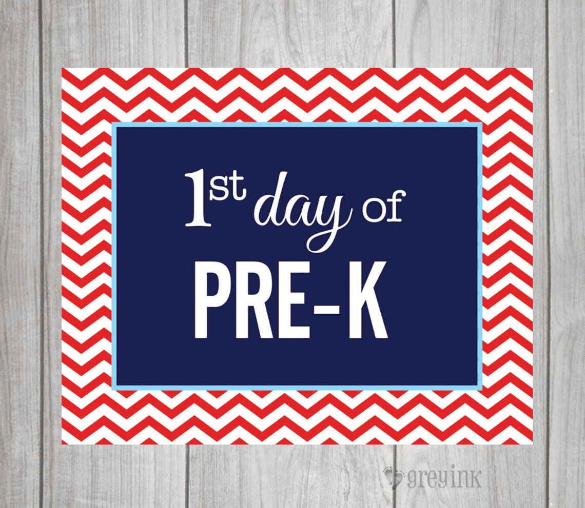 PRE-K First Day & Last Day of School Signs Chevron - Etsy