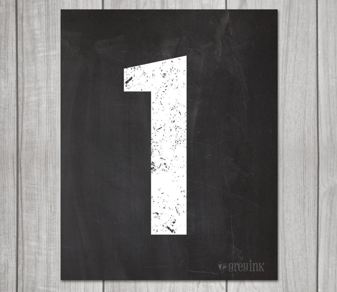 Vertical Simple Chalk Number First Day of School Sign - Birthday Sign ...