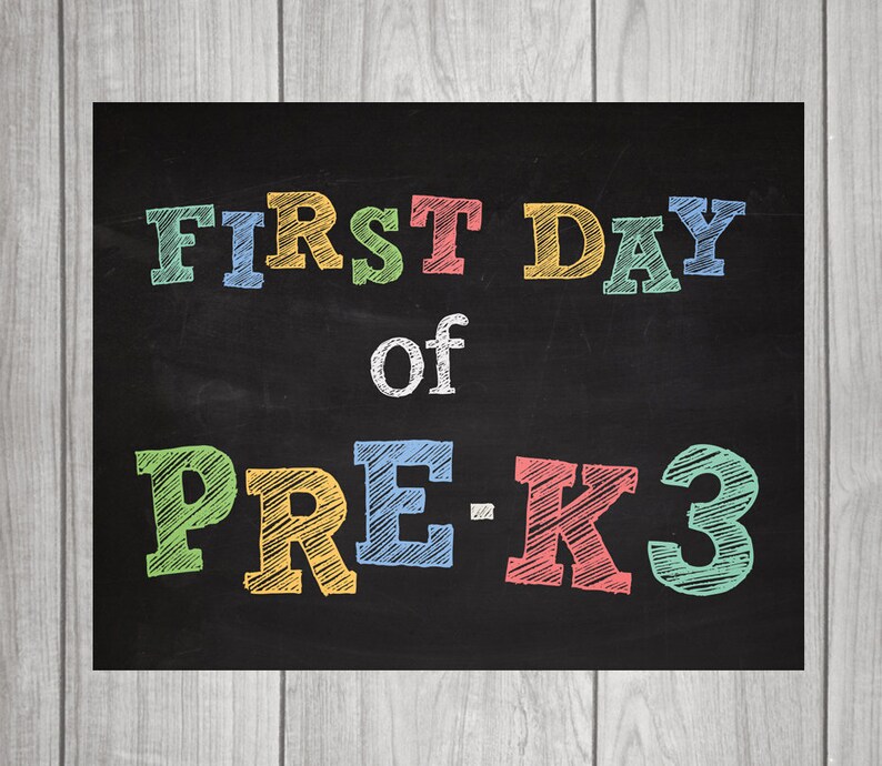 PRE-K3 Chalkboard Signs First Day & Last Day 2 Signs | Etsy