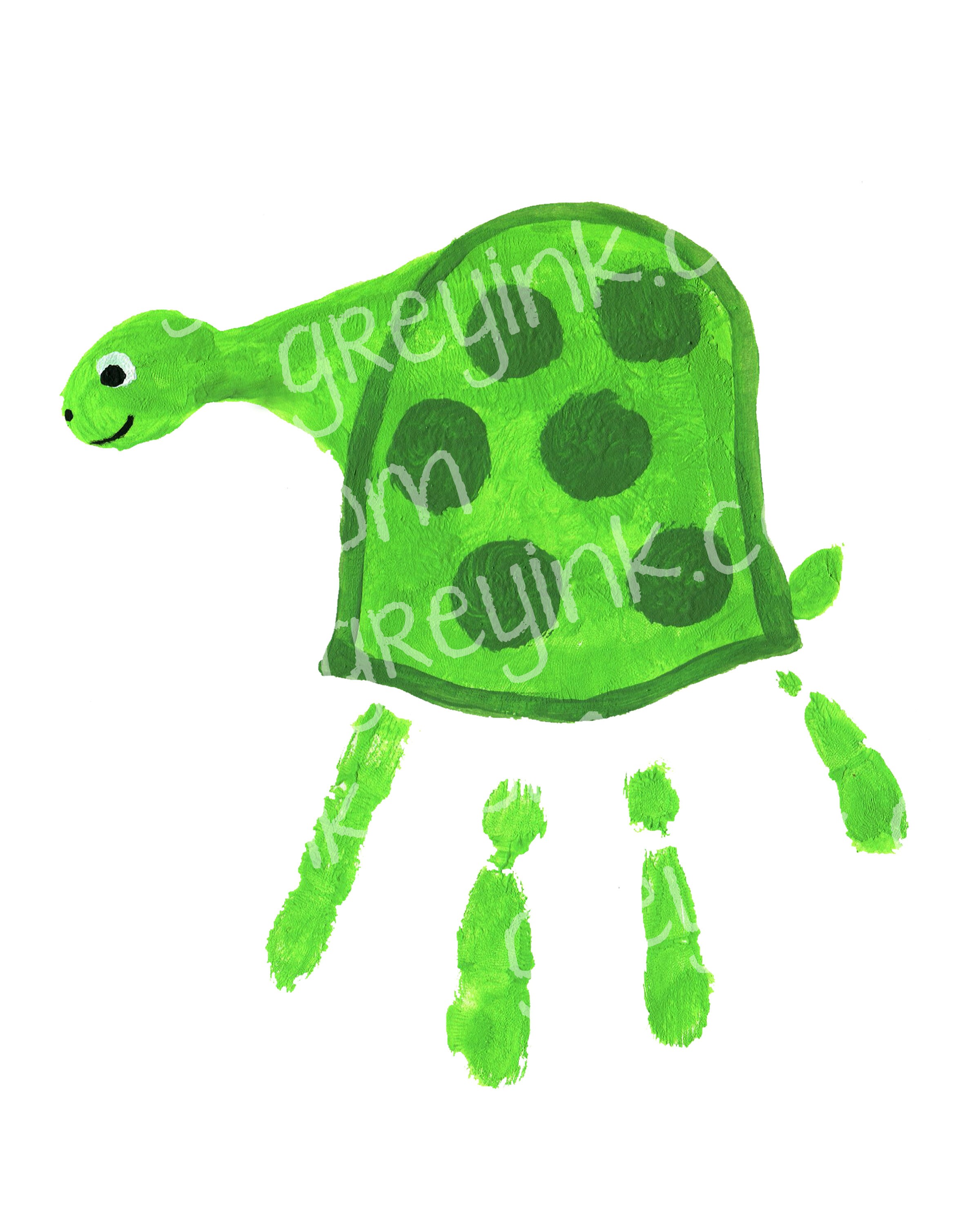 Handprint Alphabet Art Turtle Instant Download | Etsy