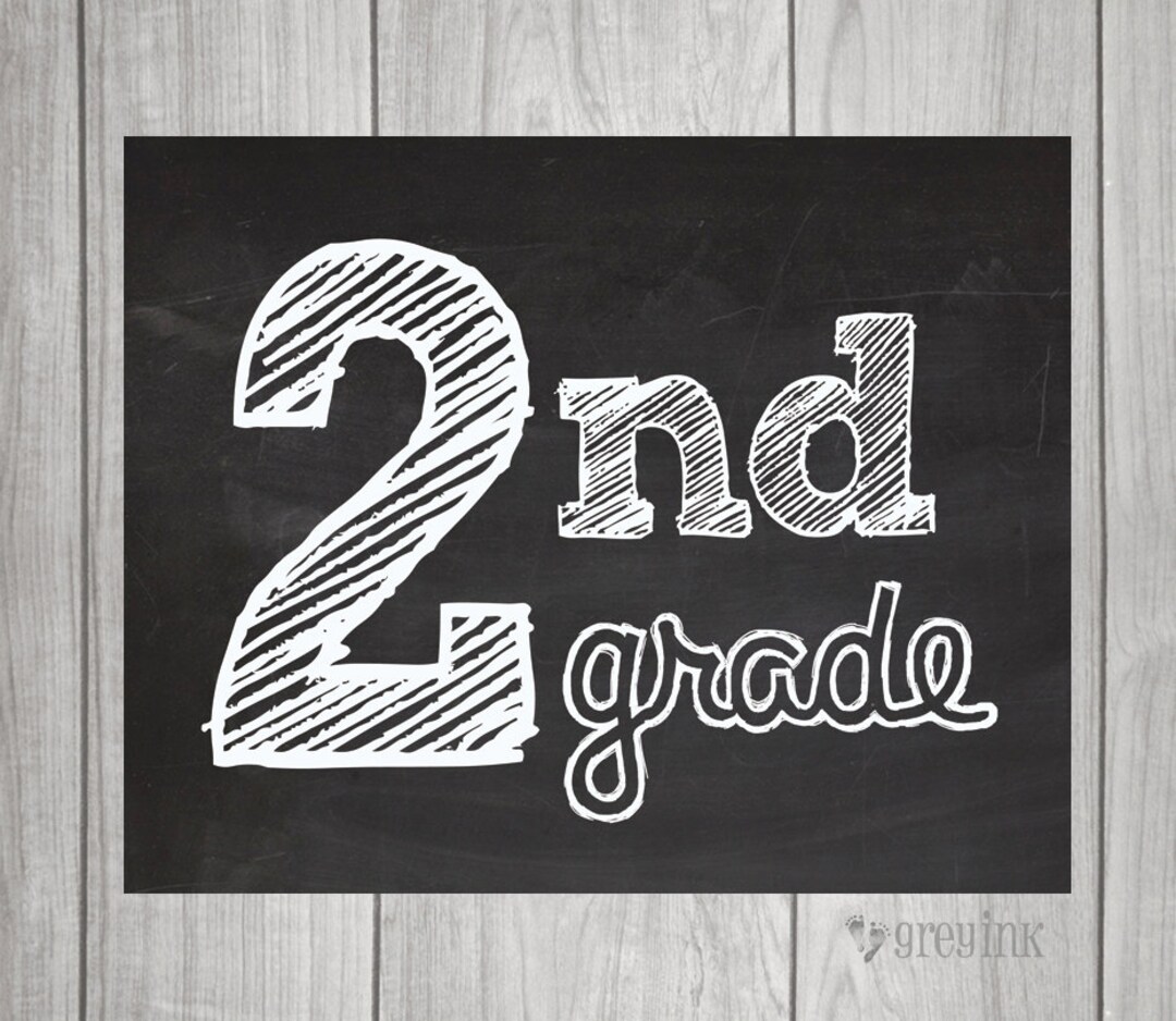2ND GRADE Chalkboard Sign - Etsy