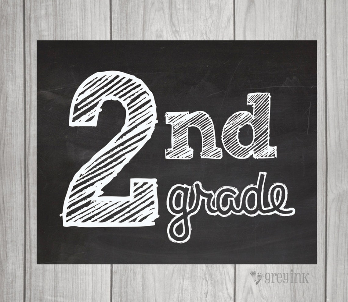 2ND GRADE Chalkboard Sign - Etsy
