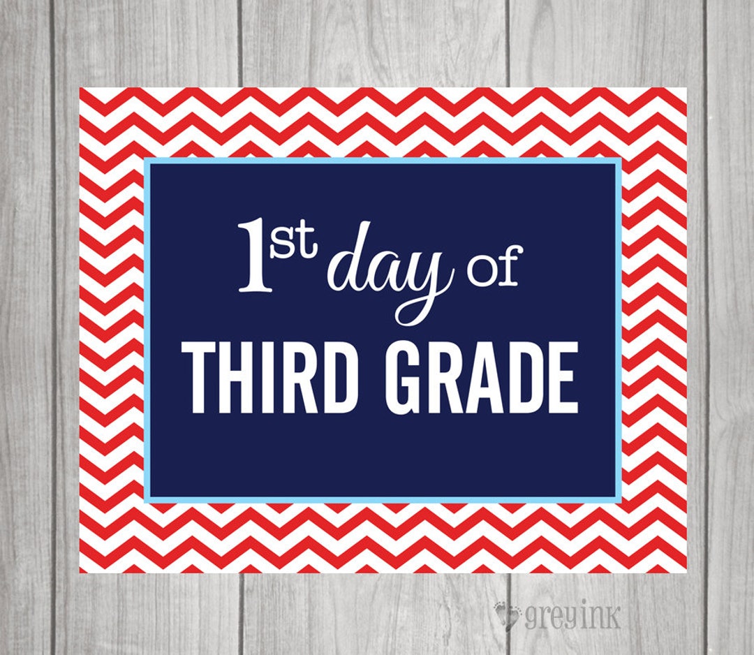 3RD GRADE First Day & Last Day of School Signs Chevron Background - Etsy