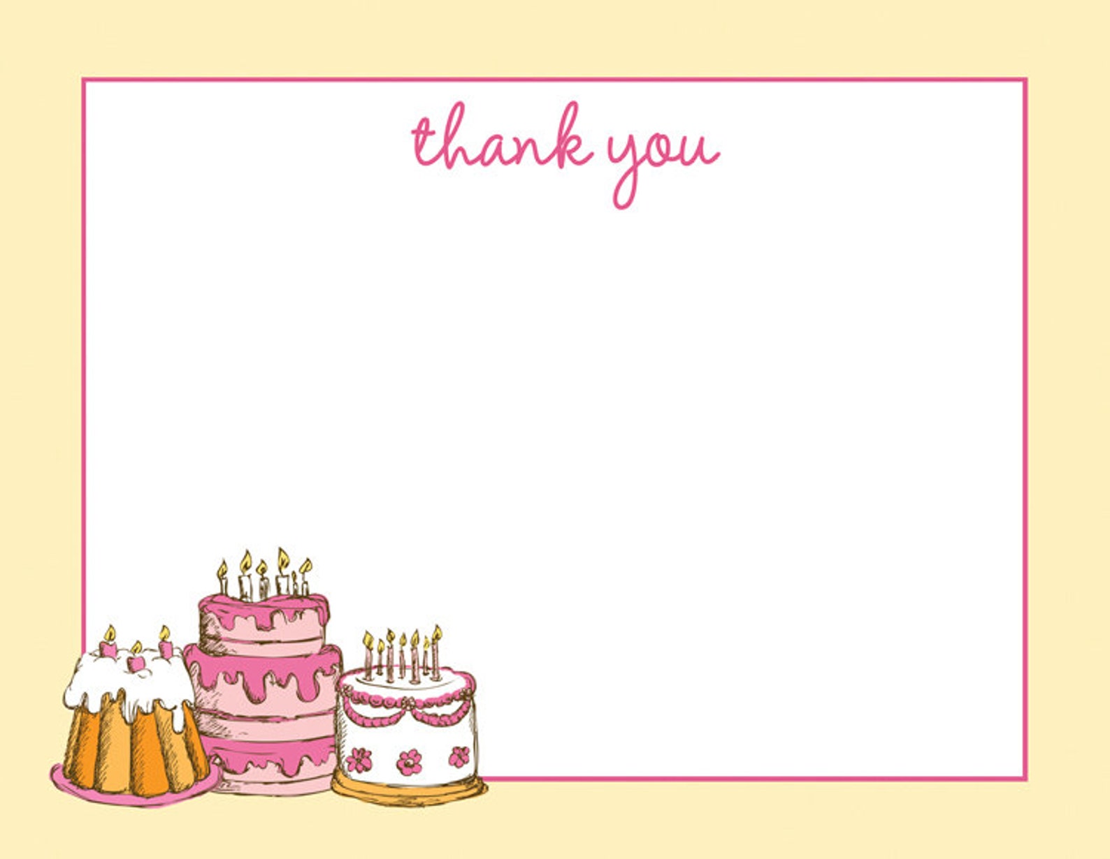 Custom Cake Thank You Flat Notes inspired by Lilly INSTANT | Etsy