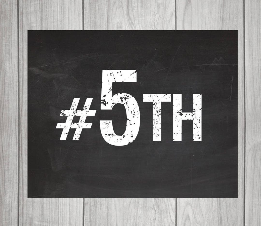 Hashtag 5TH Chalkboard Sign - Etsy