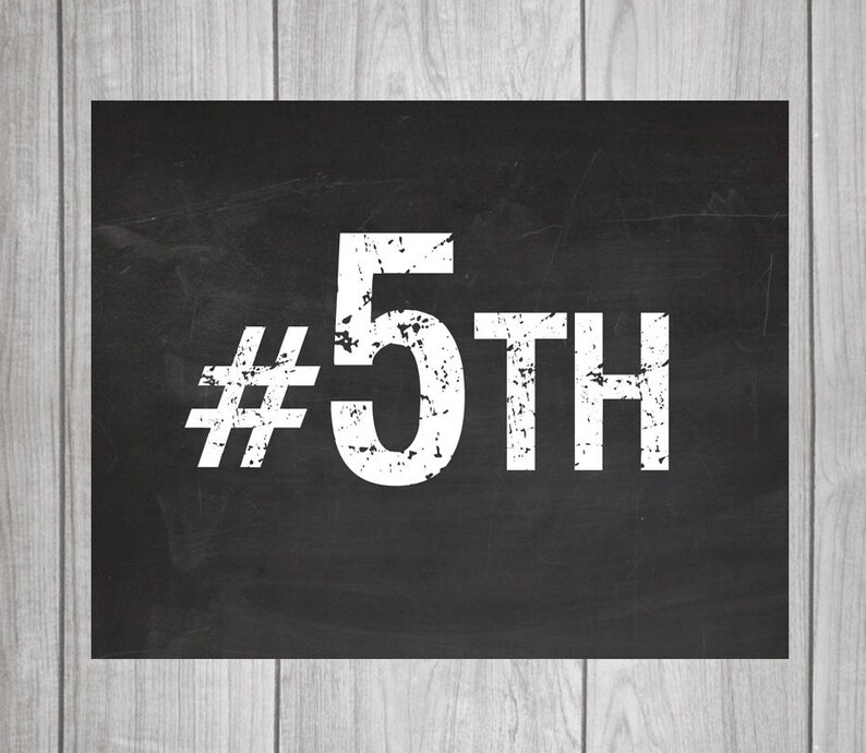 Hashtag 5TH Chalkboard Sign - Etsy