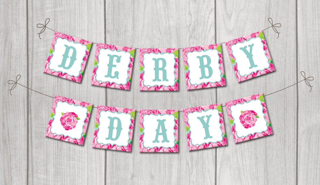 Derby Day roses Printable Banner INSTANT DOWNLOAD - Etsy