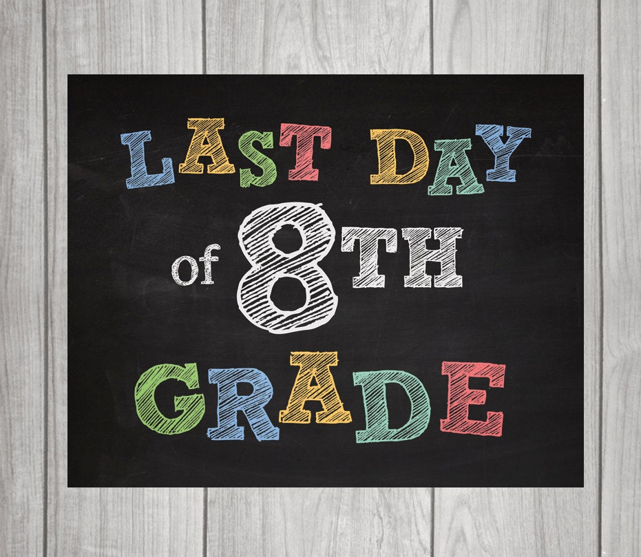 8TH GRADE Chalkboard Signs First Day & Last Day 2 Signs | Etsy