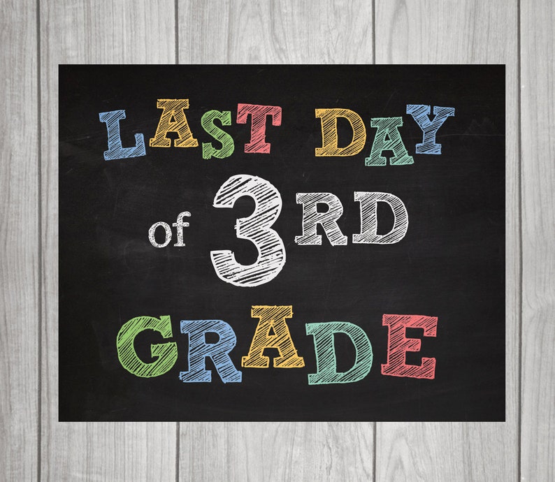 3RD GRADE Chalkboard Signs First Day & Last Day 2 Signs - Etsy