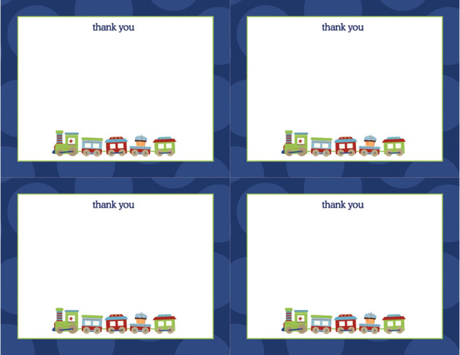 Choo Choo Thank You Flat Notes INSTANT DOWNLOAD | Etsy