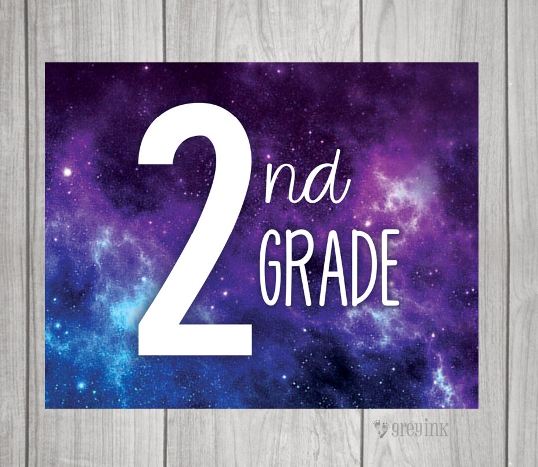 Galaxy Theme First Day of School Sign 2nd Grade Back to School Signs - Etsy