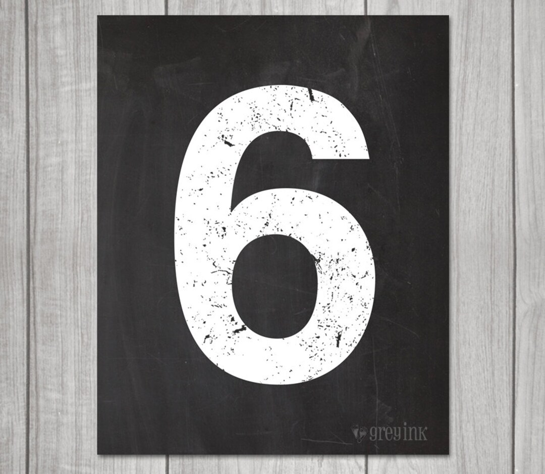 Vertical Simple Chalk Number First Day of School Sign Birthday Sign 6 ...