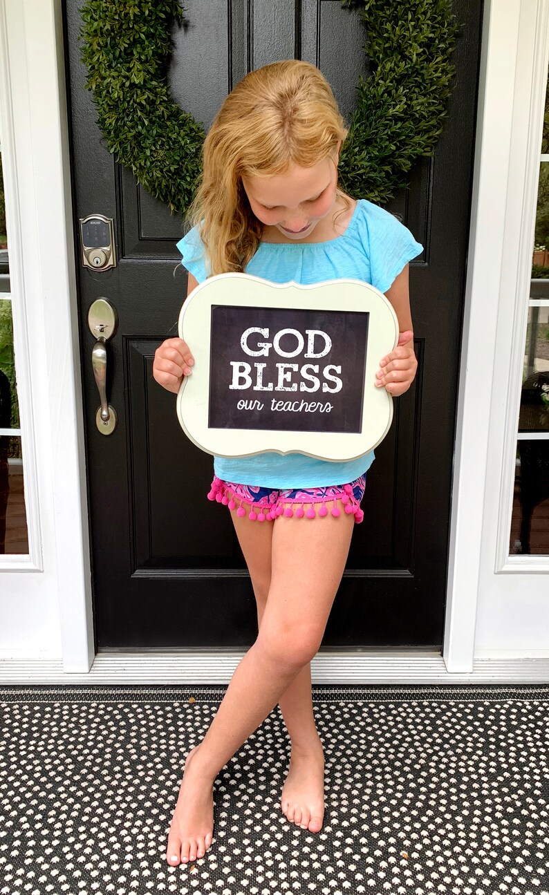 God Bless Our Teachers Printable Sign | Etsy