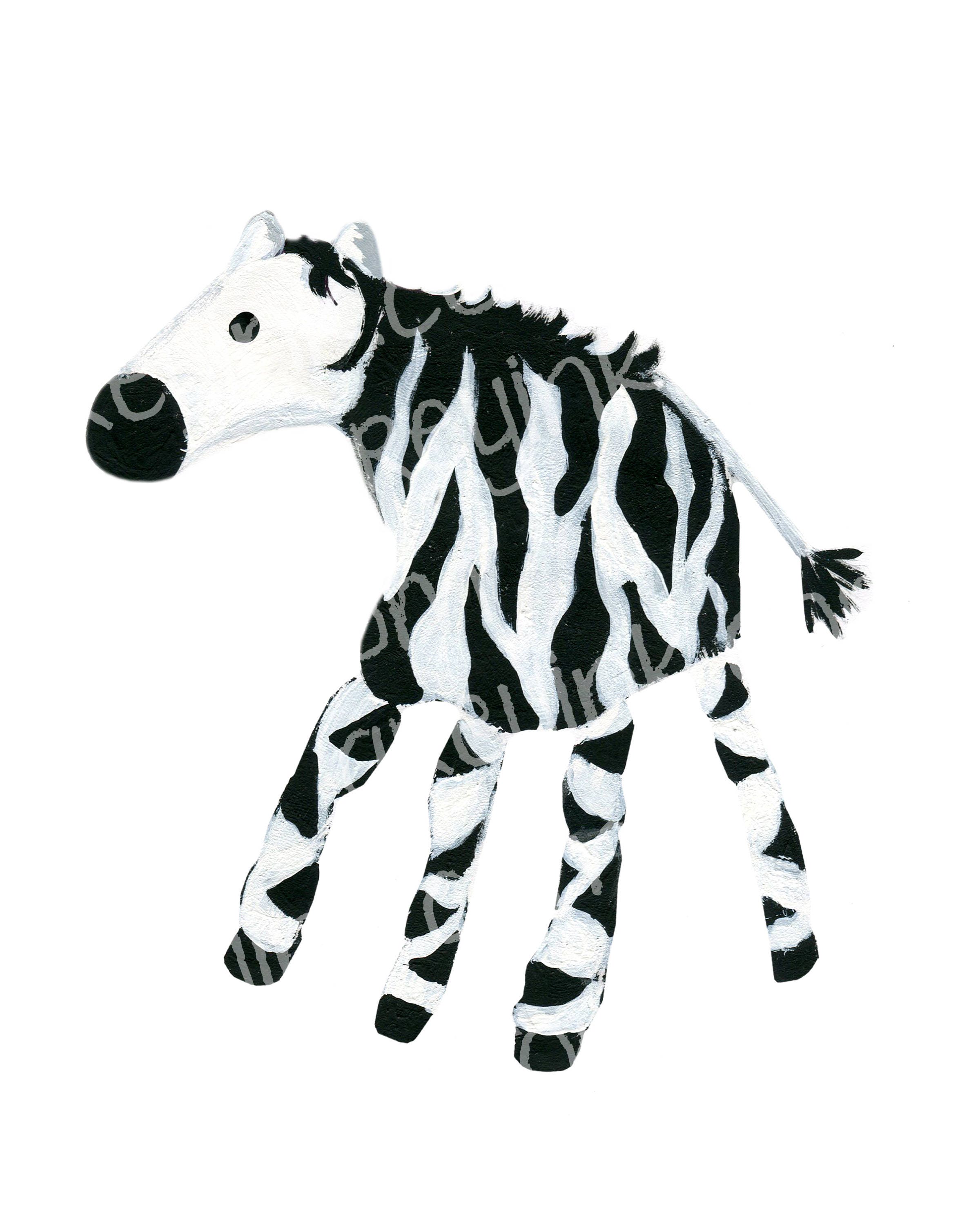 Handprint Alphabet Art Zebra Instant Download | Etsy