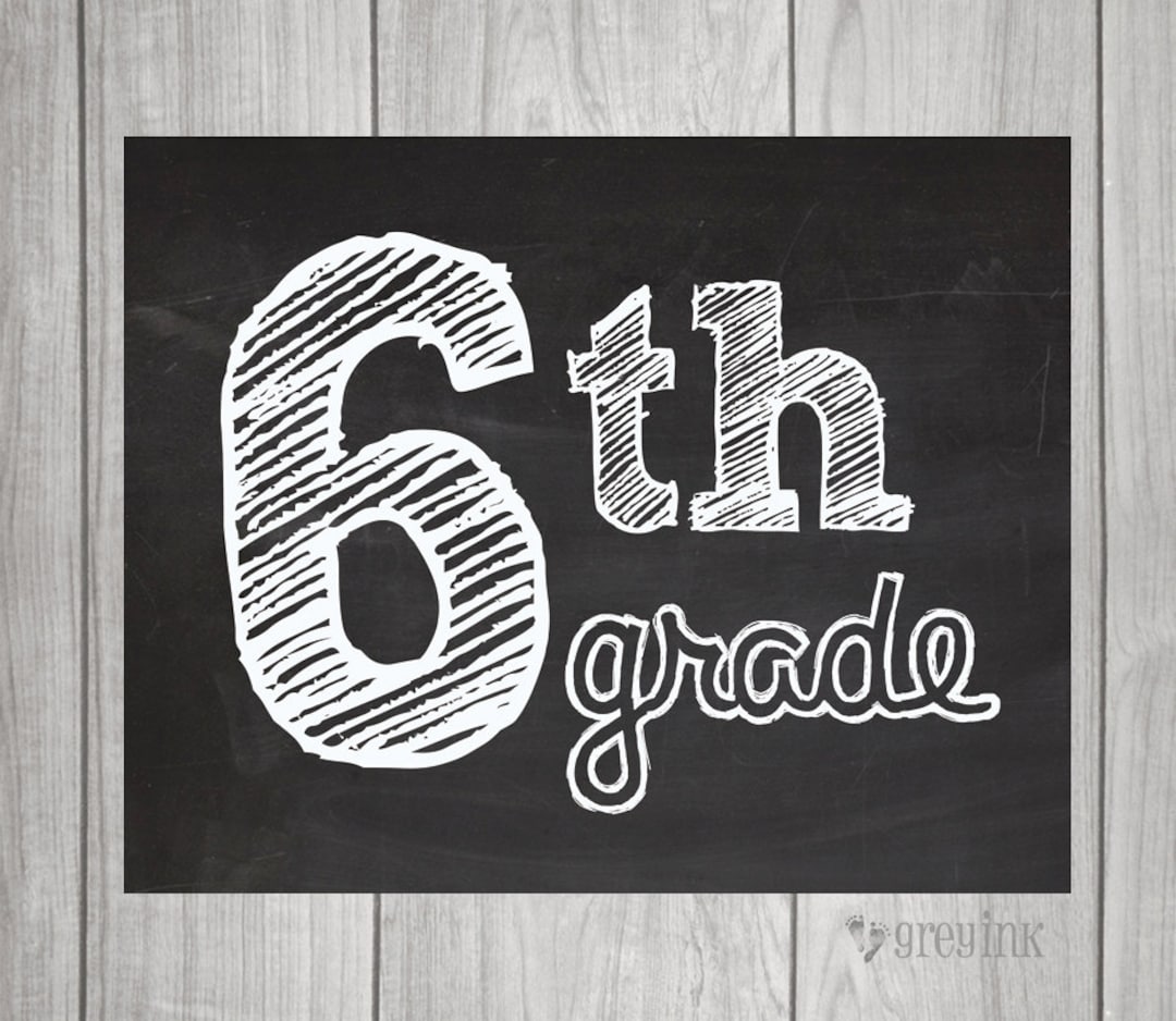 6TH GRADE Chalkboard Sign - Etsy