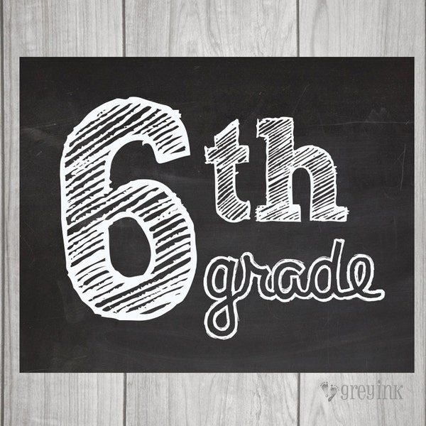 6th Grade Sign - Etsy