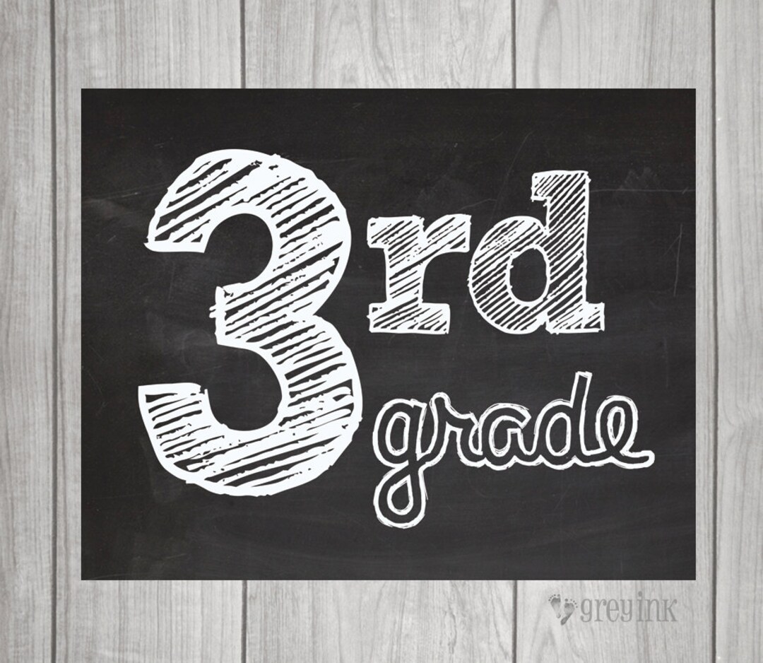3RD GRADE Chalkboard Sign - Etsy