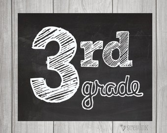 3rd Grade Sign - Etsy