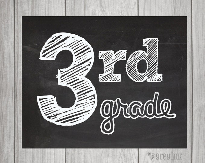 3RD GRADE Chalkboard Sign - Etsy