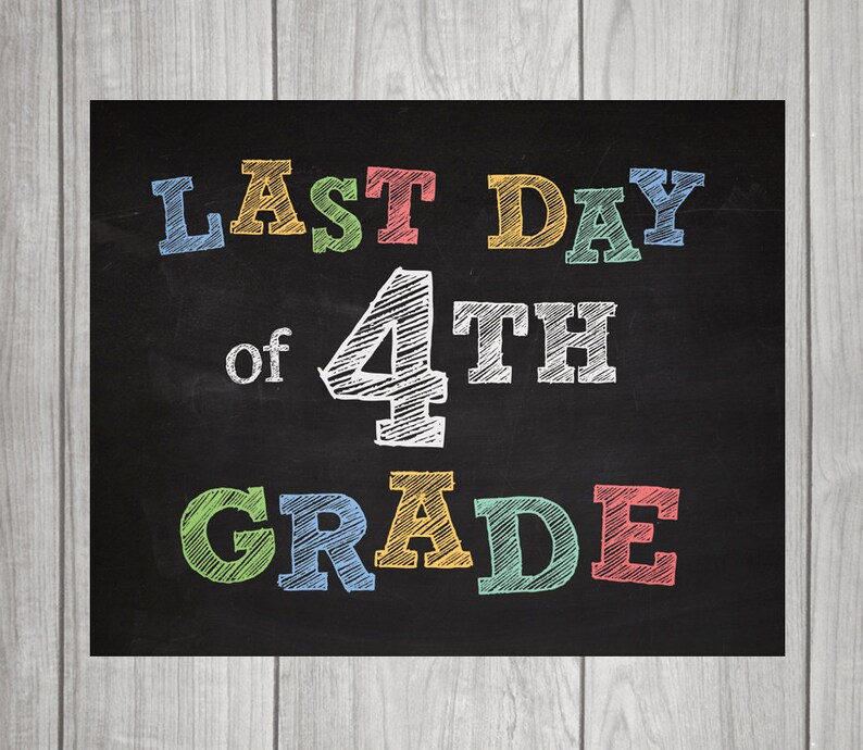 4TH GRADE Chalkboard Signs First Day & Last Day 2 signs | Etsy