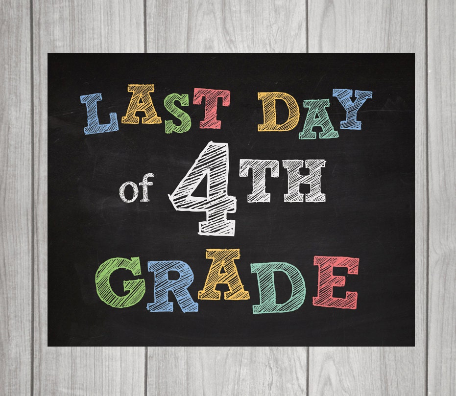 4TH GRADE Chalkboard Signs - First Day & Last Day (2 Signs Included) - Etsy