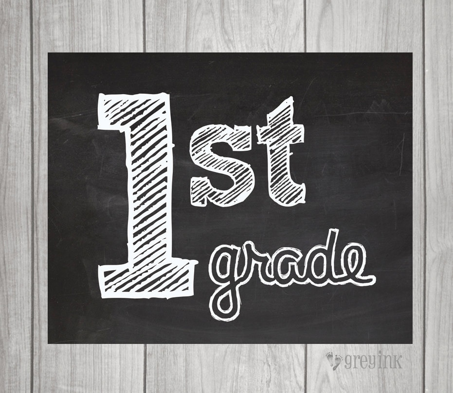 1ST GRADE Chalkboard Sign - Etsy