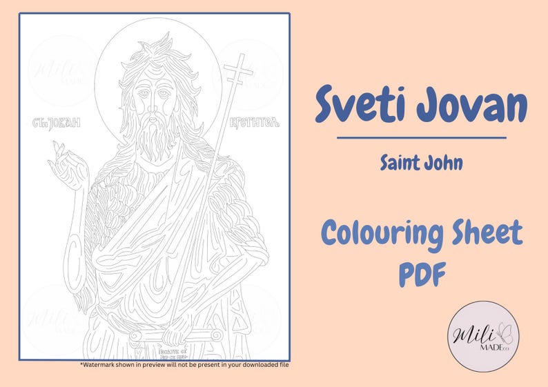 Sveti Jovan | Saint John | Christian Orthodox Icon | Printable Colour ...