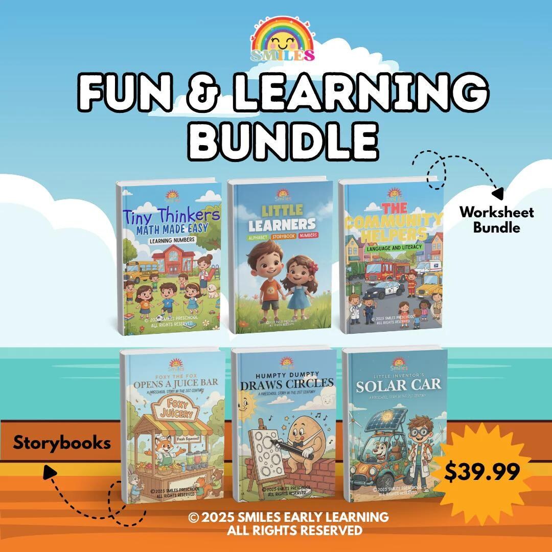 Super Smiles Preschool Pack! Worksheets & 6 Storybooks Bundle - Etsy