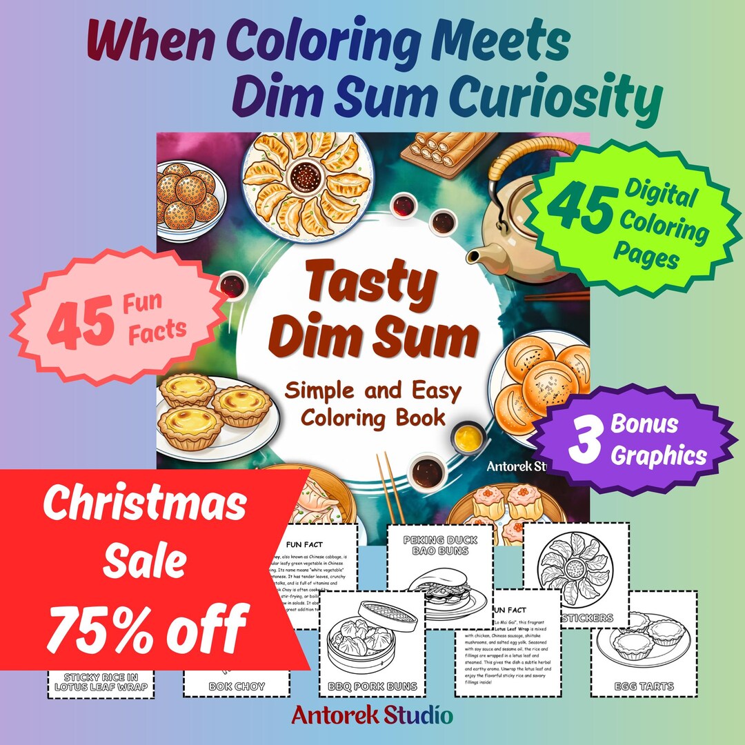 94 Pages | Tasty Dim Sum Simple and Easy Coloring Book for Kids and ...