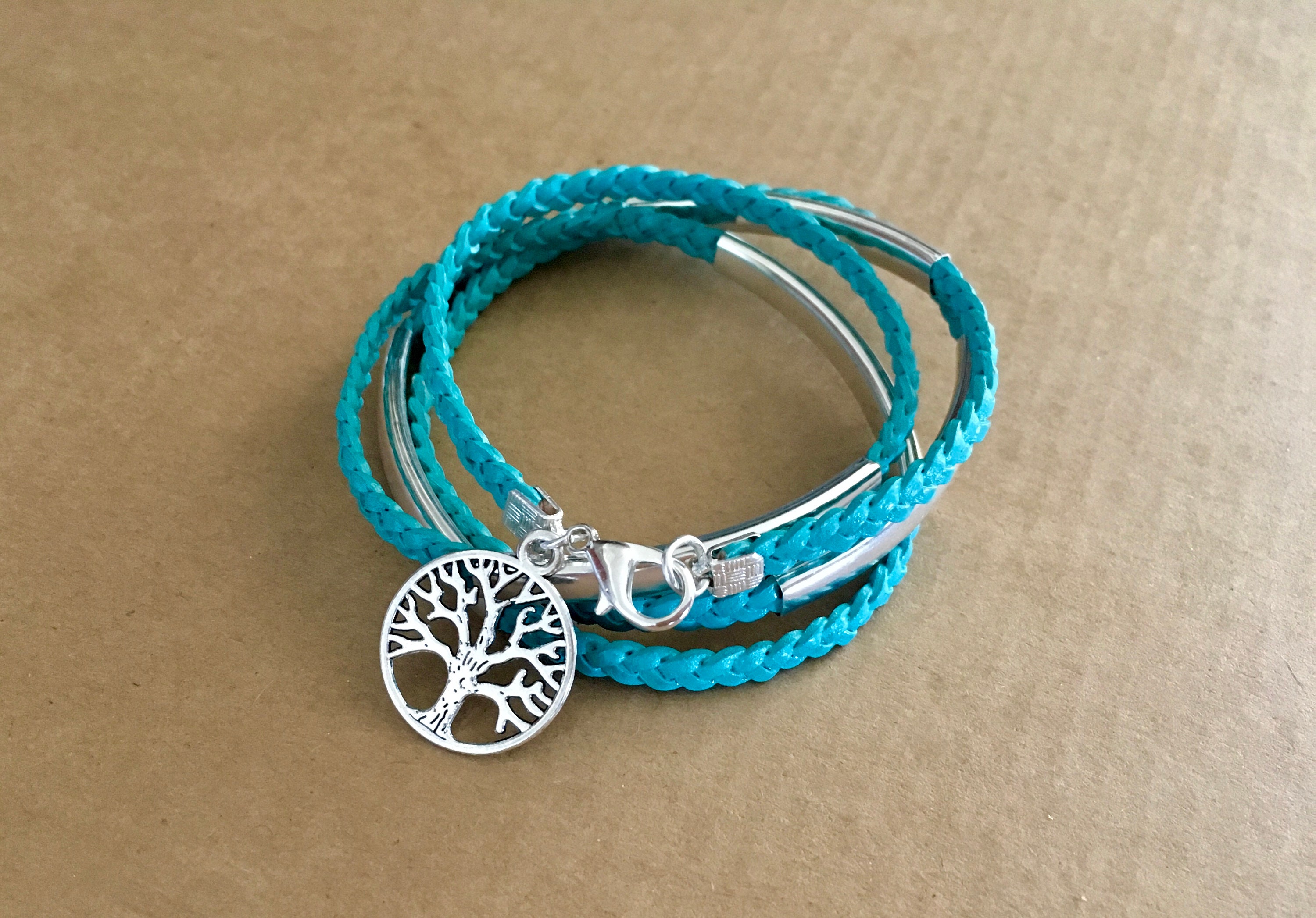 Leather Braid Wrap Bracelet - Etsy