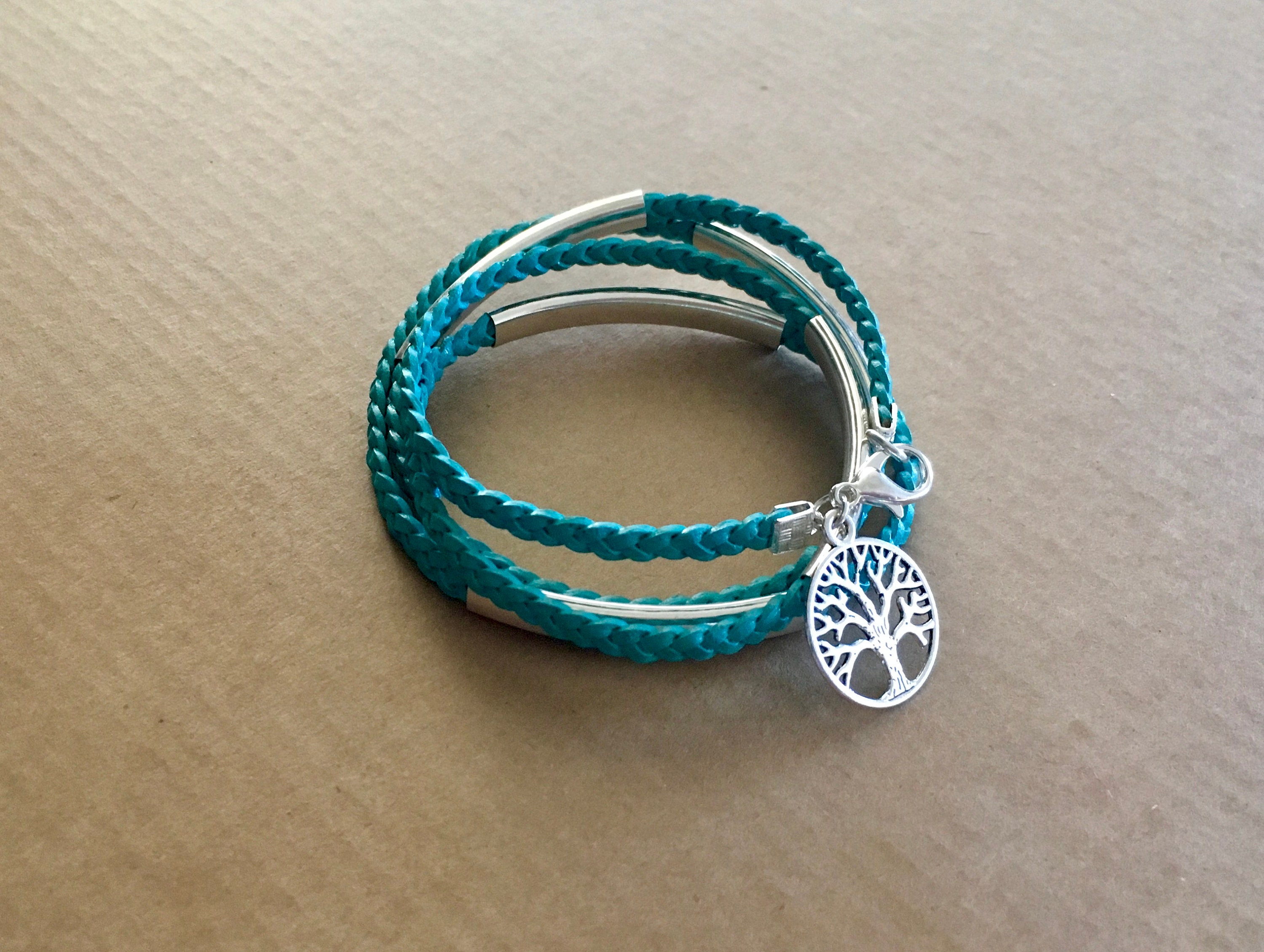 Leather Braid Wrap Bracelet - Etsy
