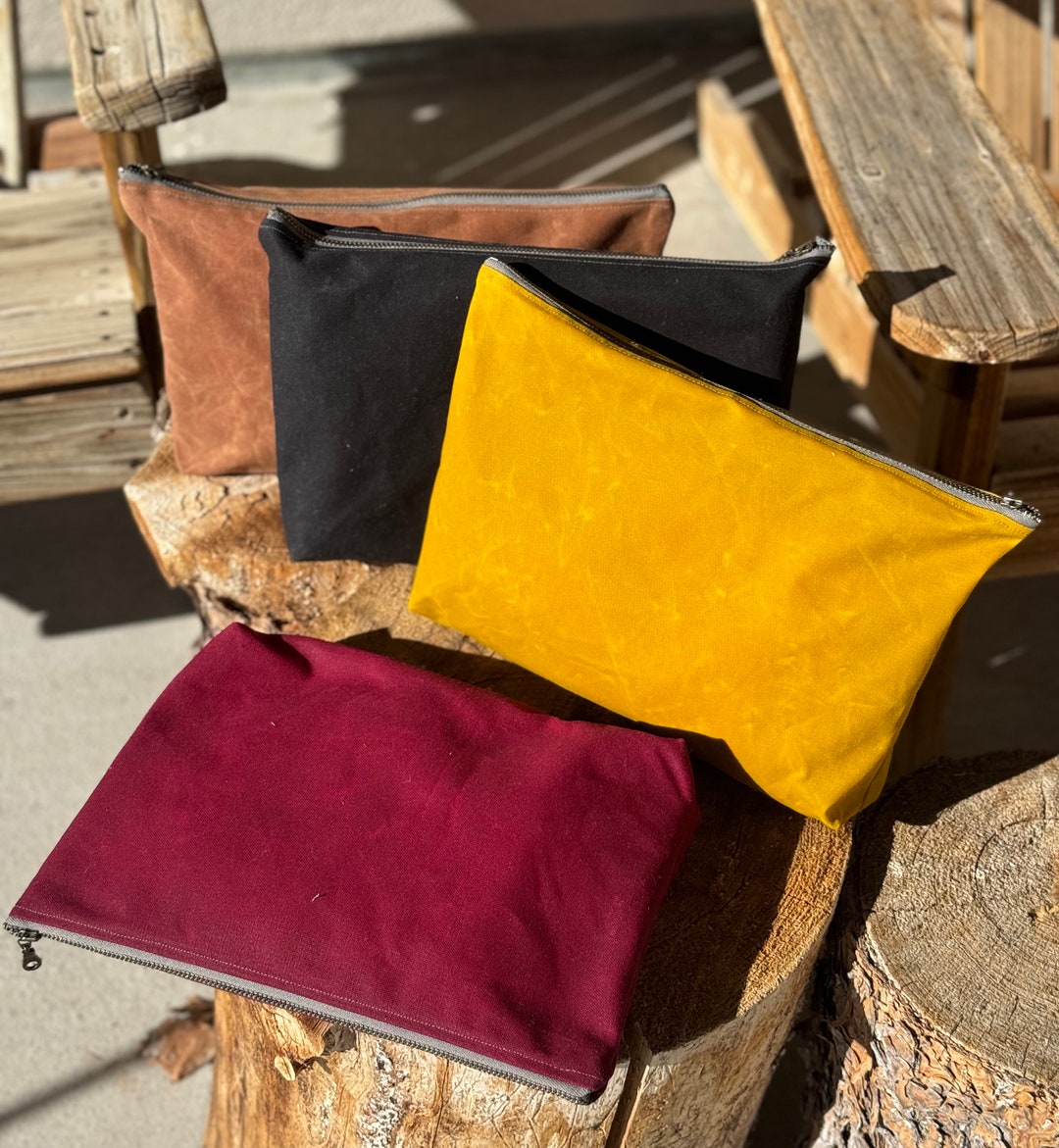 Waxed Canvas Utility Case Waxed Canvas Clutch Waxed Canvas Pouch Waxed ...