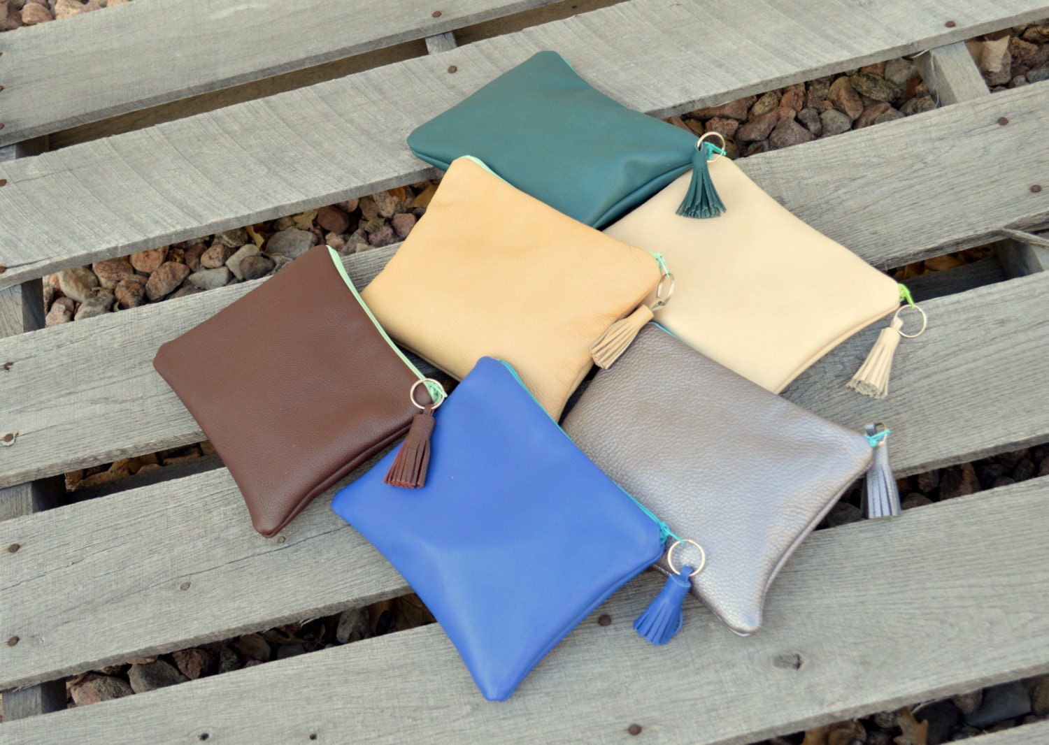 Leather Pouch Medium Leather Pouch Make-up Pouch Zippered Pouch Ready ...