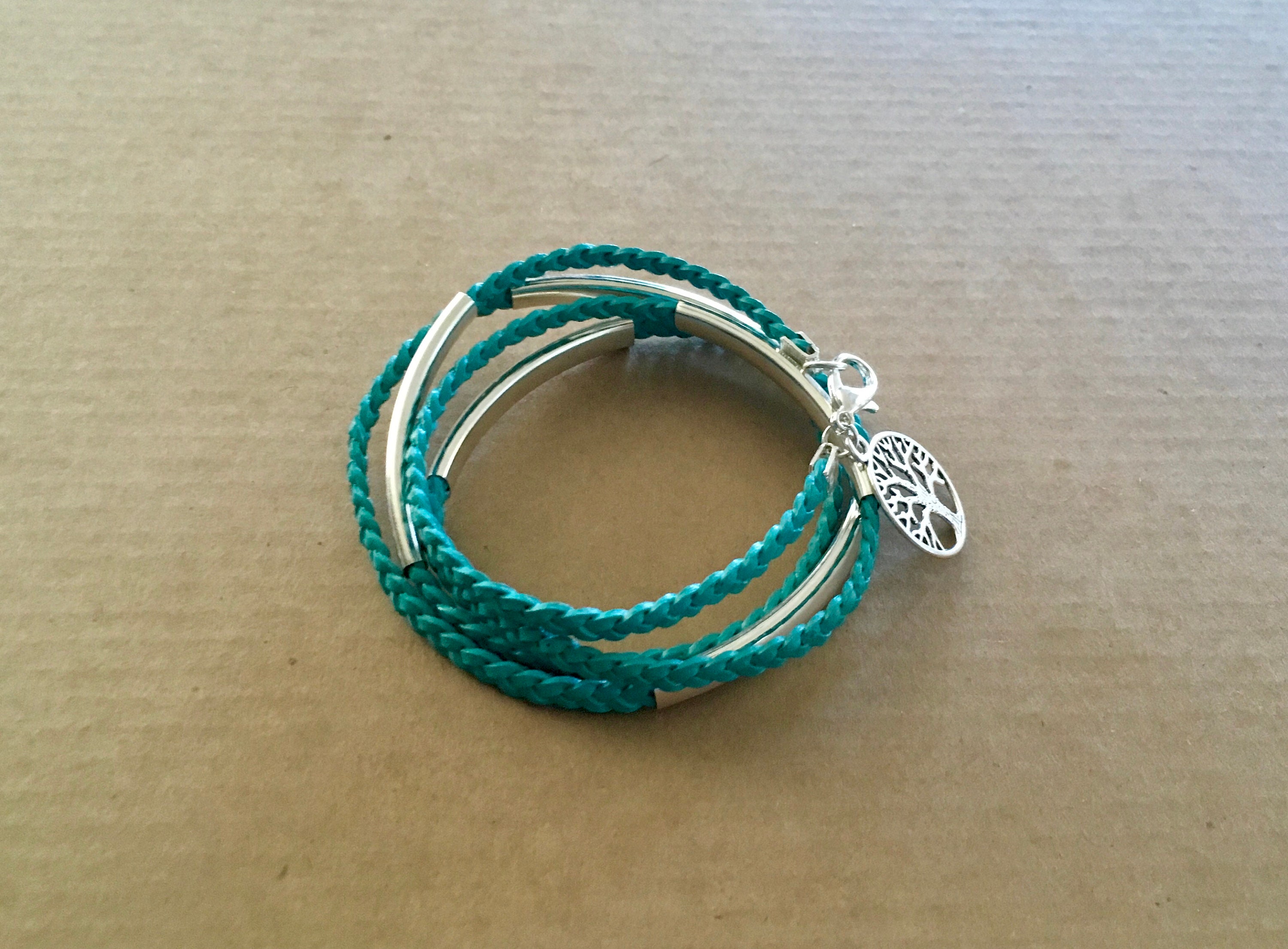 Leather Braid Wrap Bracelet - Etsy