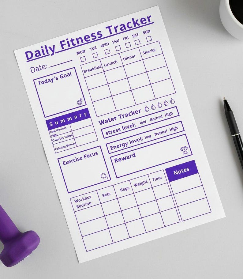 Digital Fitness Planner | Workout, Meal & Wellness Tracker (PDF ...