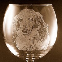 Golden Retriever Dog Crystal Wine Glass | Etched Engraved Glassware ...