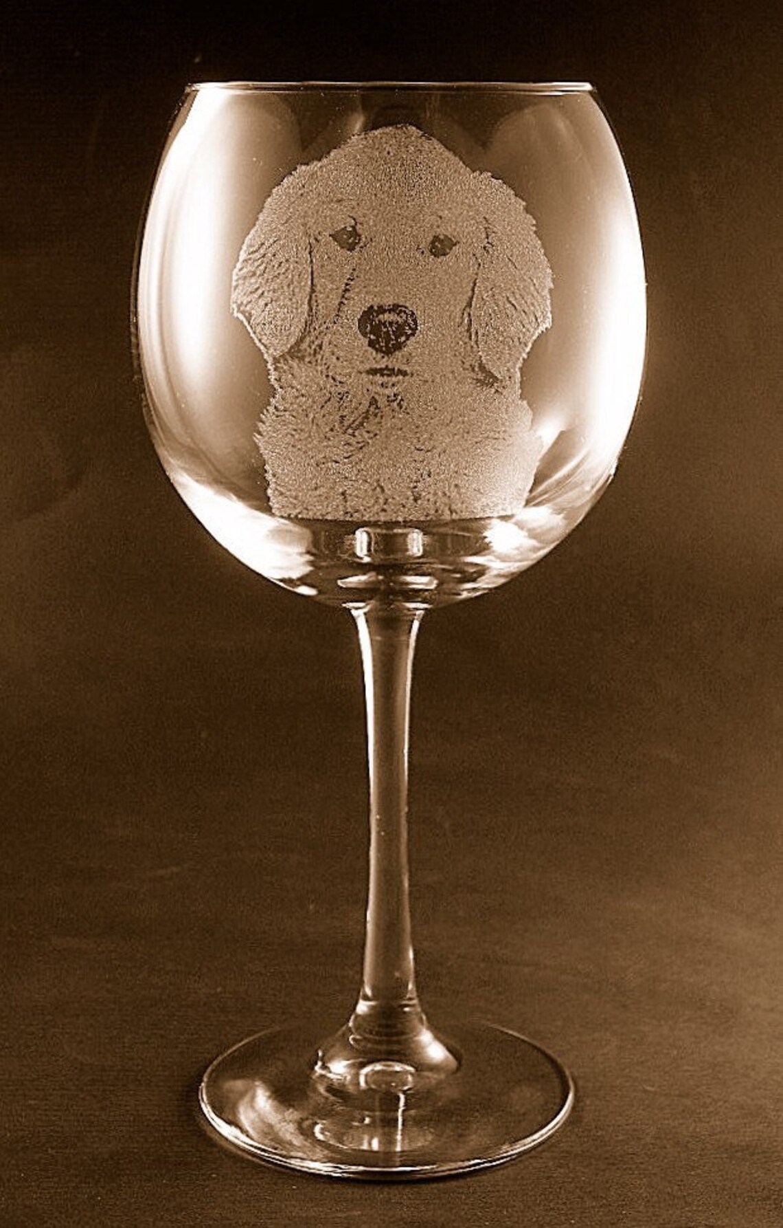 Etched Golden Retriever on Elegant Wine Glass (set of 2) - Etsy