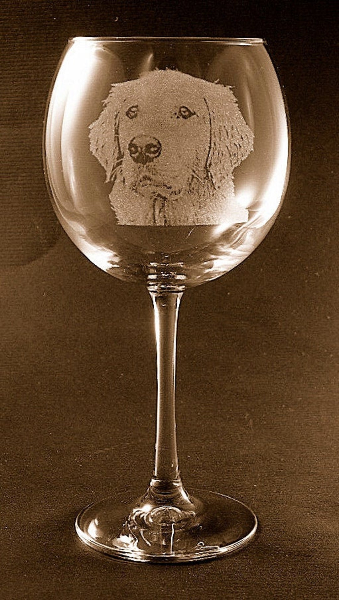 Etched Golden Retriever on Large Elegant Wine Glass (set of 2) - Etsy